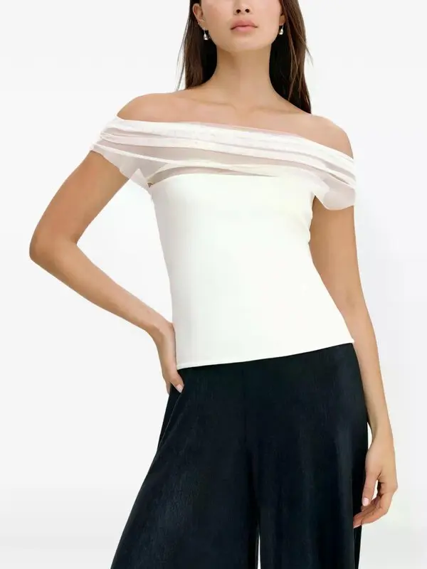 MARCELLA Cabrini Mesh-panel Top - Neutrals