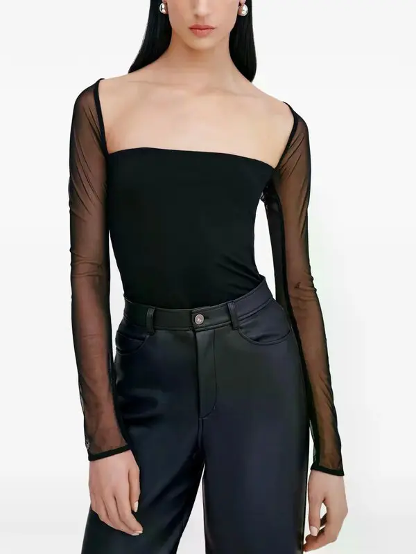 MARCELLA Lucia Square-neck Top - Black