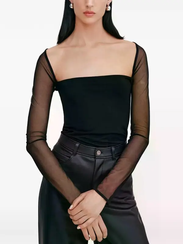 MARCELLA Lucia Square-neck Top - Black