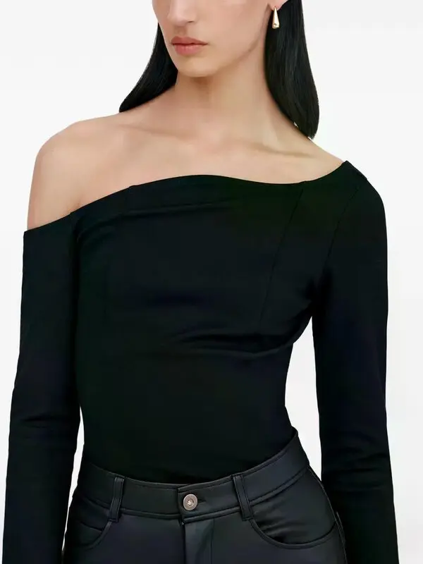 MARCELLA Sylvan One-shoulder Top - Black