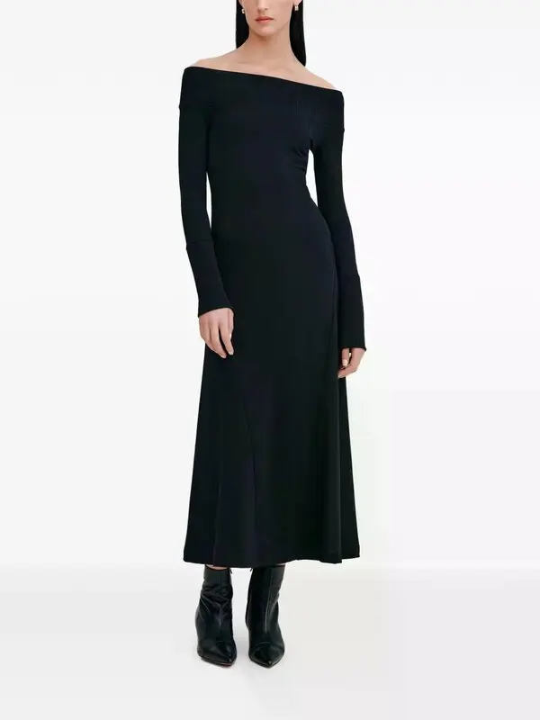MARCELLA Tilly Ribbed Boat-neck Midi Dress - Black