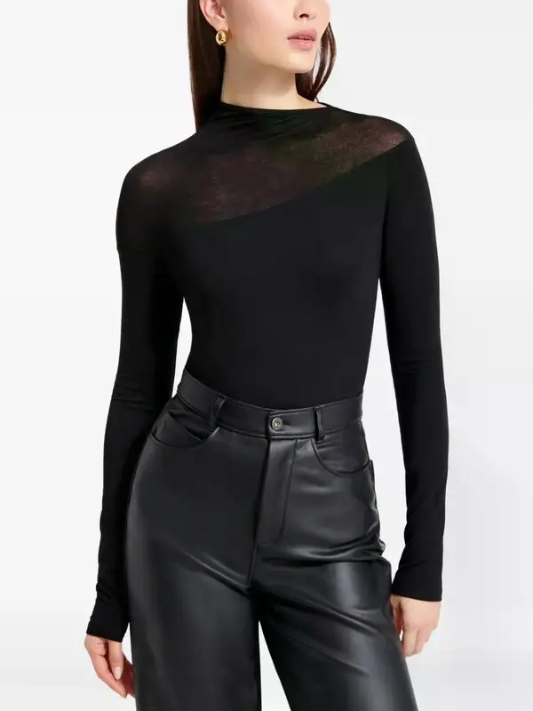 MARCELLA Dove Sheer Diagonal Top