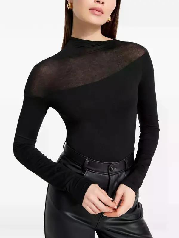 MARCELLA Dove Sheer Diagonal Top