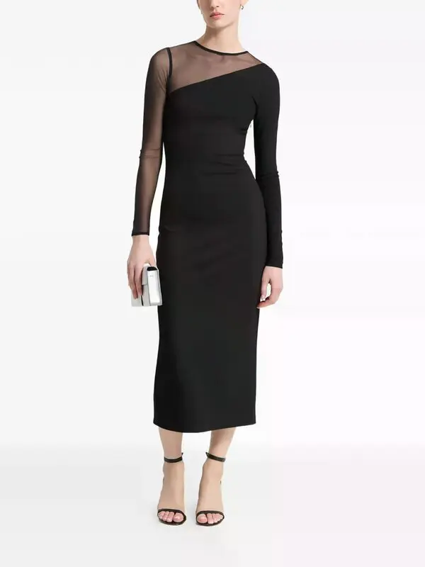 MARCELLA Milo Sheer-panel Midi Dress