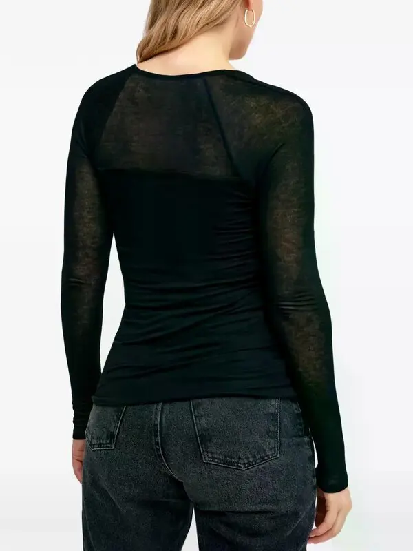MARCELLA Lonnie Square-neck Sheer-sleeve Top