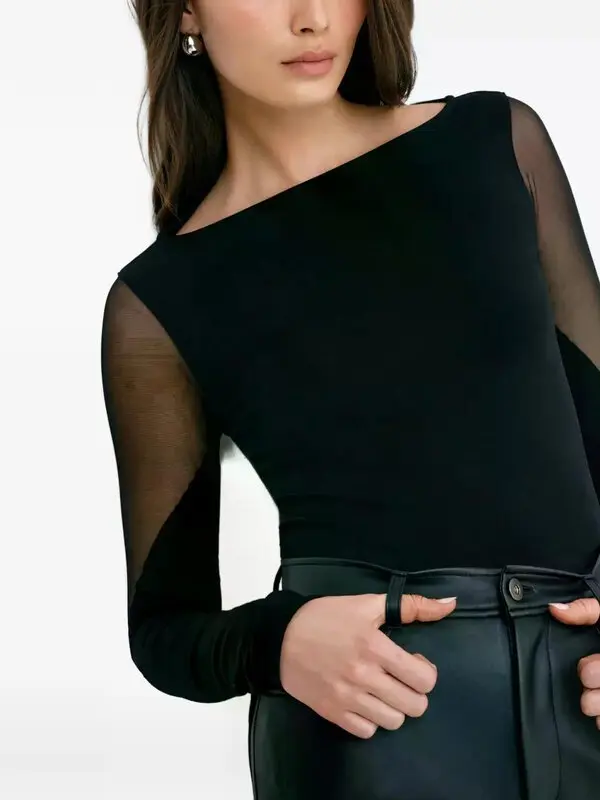 MARCELLA Sheer-sleeve Bodysuit