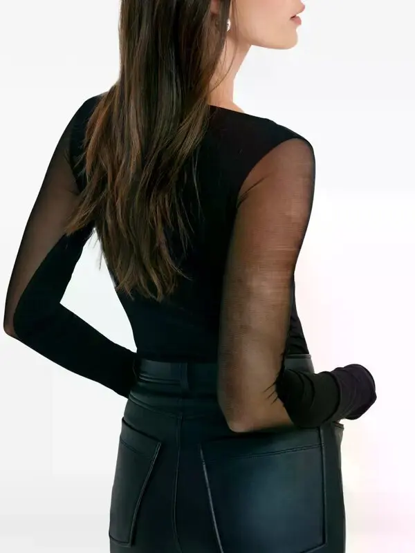 MARCELLA Sheer-sleeve Bodysuit