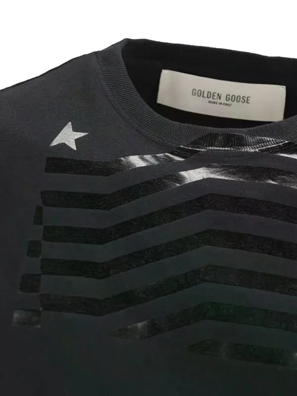 GOLDEN GOOSE Tone-on-tone Print T-shirt - Black