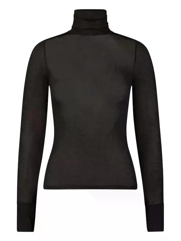 MARCELLA Eloise Sheer Longsleeve Top - Black
