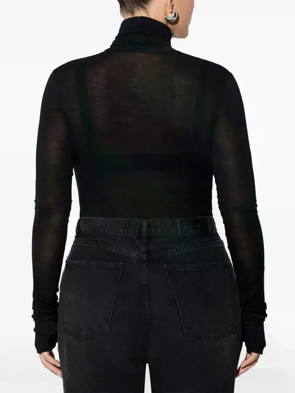MARCELLA Eloise Sheer Longsleeve Top - Black