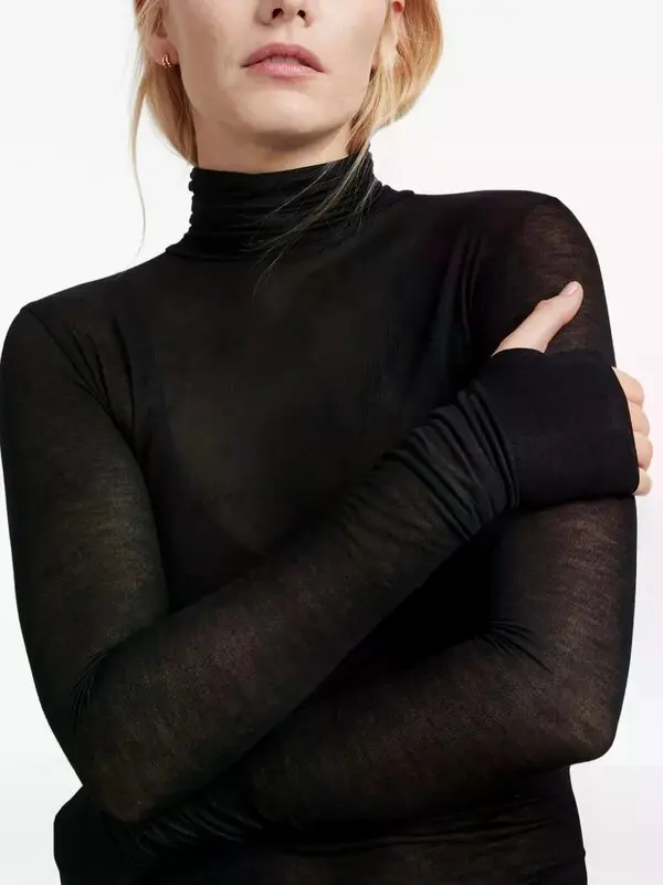 MARCELLA Eloise Sheer Longsleeve Top - Black