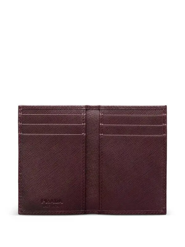 Prada Triangle-logo Leather Card Holder - Red