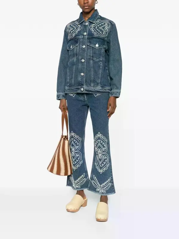 Farm Rio Embroidered Chest-pocket Jacket