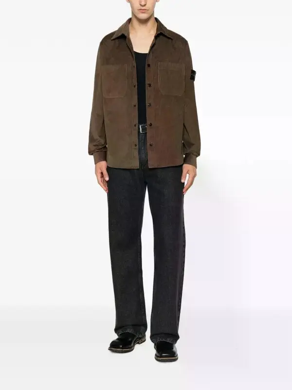 Stone Island Patch-pocket Long-sleeve Shirt - Brown