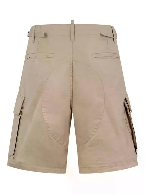 Dsquared2 Cargo Shorts With Stamp-effect Print - Neutrals