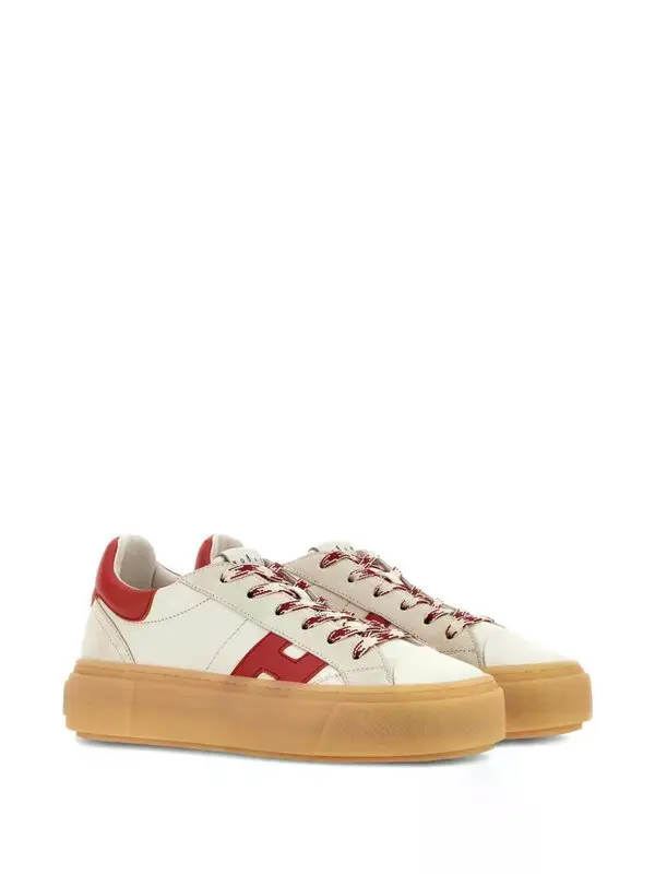 Hogan H705 'h' Appliqué Platform Sneakers - Neutrals