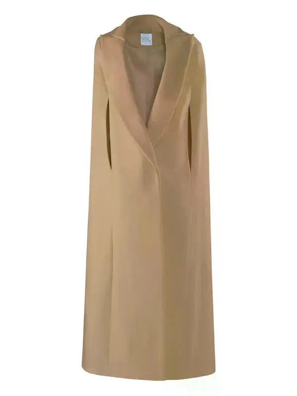 VESTIAIRE D'UN OISEAU LIBRE Collared Slit Cape - Neutrals