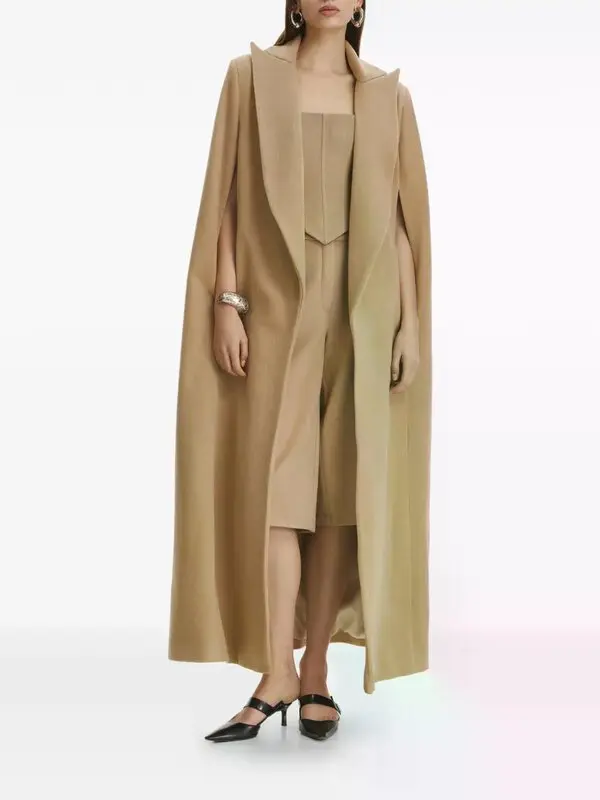 VESTIAIRE D'UN OISEAU LIBRE Collared Slit Cape - Neutrals