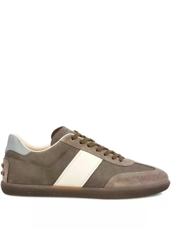 TOD'S Tabs Stripe Panelled Sneakers - Brown