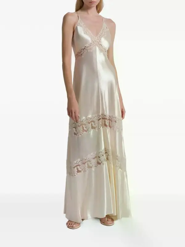 Alberta Ferretti Lace Panel Dress