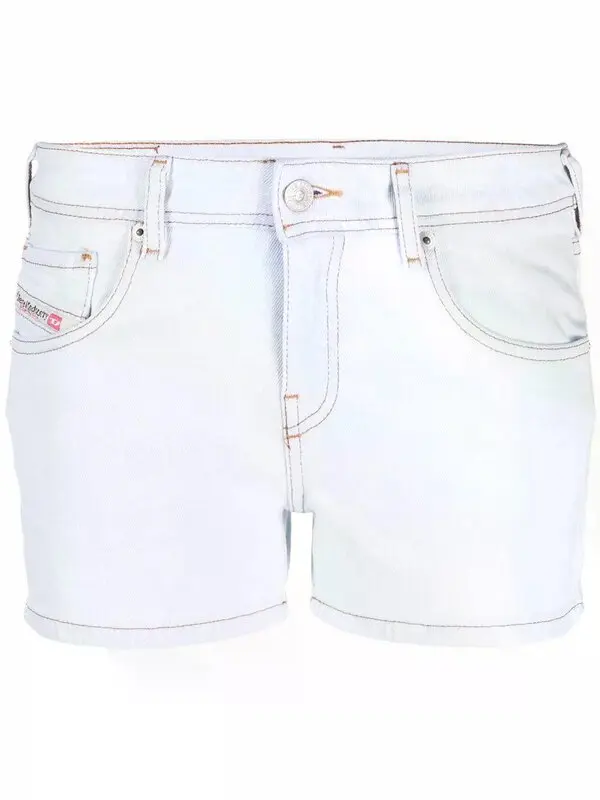 DIESEL® Low-rise Light-wash Denim Shorts - Blue