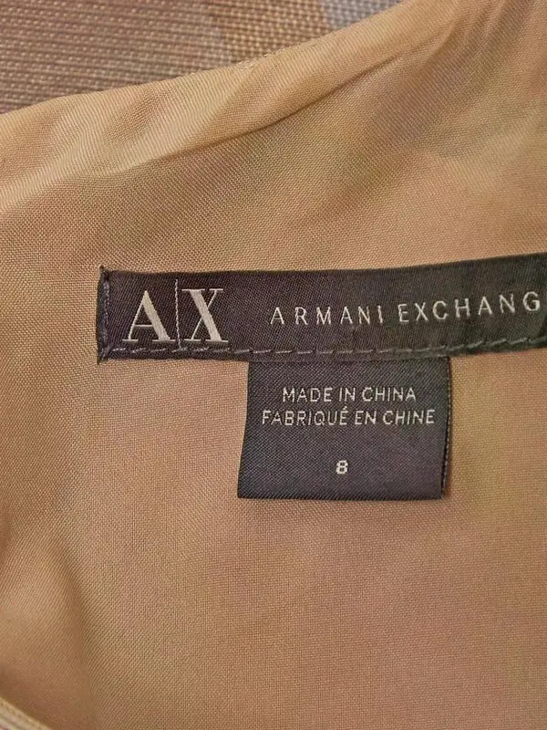 Armani Exchange Pleated Stripe Dress