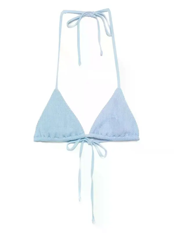 Frankies Bikinis Tie-detail Bikini Top - Blue