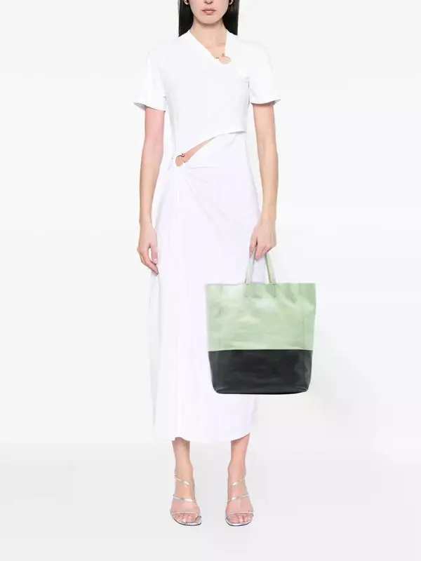 Celine 2013 Bicolor Leather Vertical Cabas Tote Bag - Green