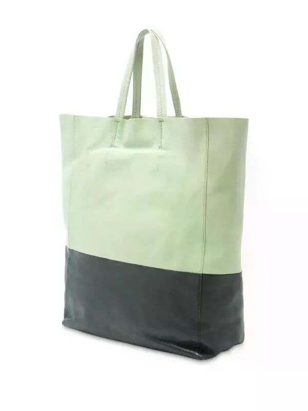 Celine 2013 Bicolor Leather Vertical Cabas Tote Bag - Green