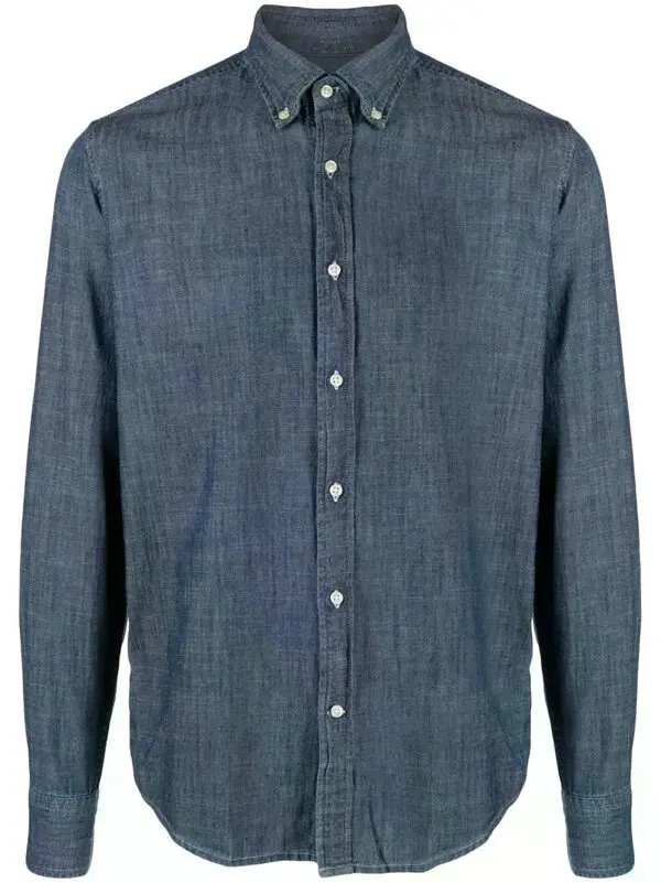 DEPERLU Button-down Collar Cotton Shirt