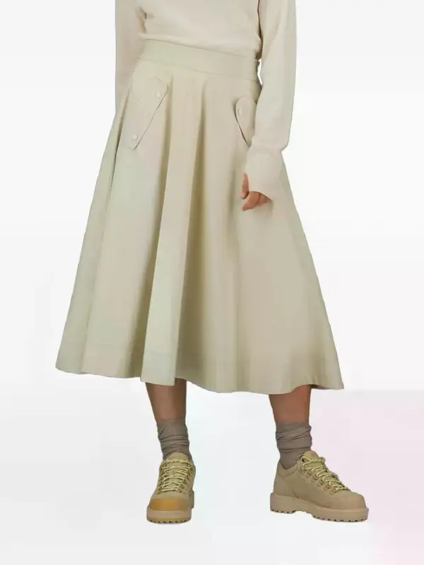 Herno Pleated A-line Skirt - Neutrals