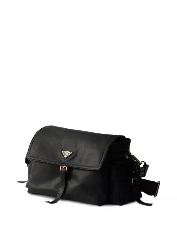 Prada Large Explore Leather Shoulder Bag - Black