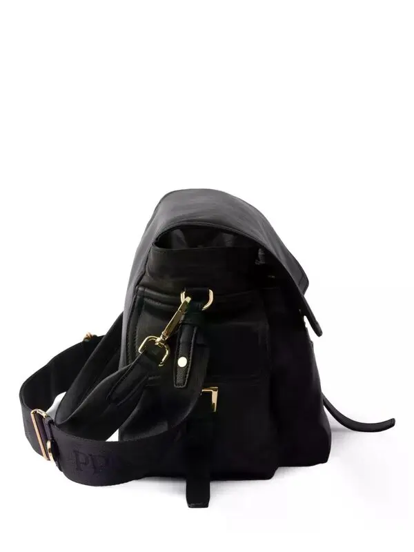 Prada Large Explore Leather Shoulder Bag - Black