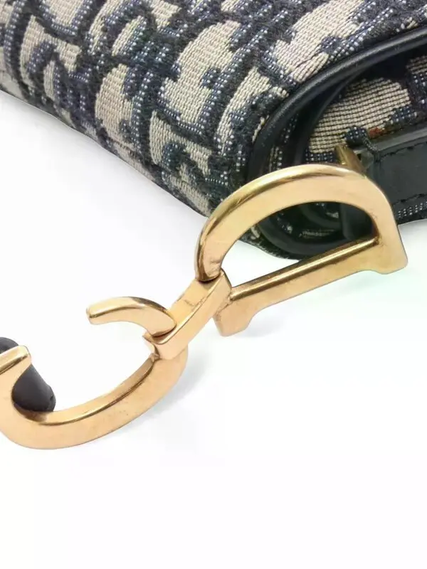 Dior 2018 Mini Oblique Canvas Saddle Bag - Blue