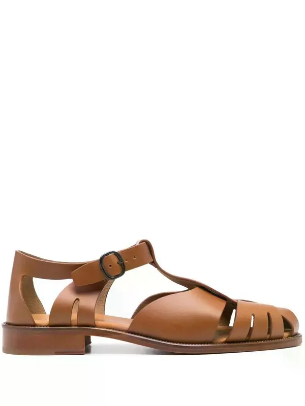 Hereu Pesca Leather Sandals - Brown