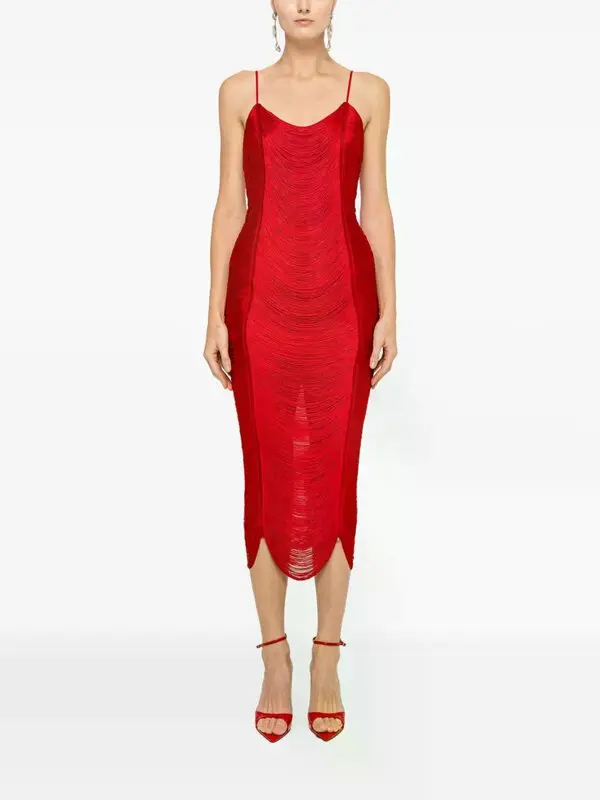 NISSA Fringed Midi Dress