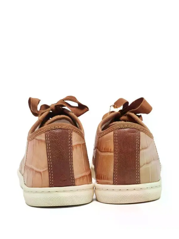 LANVIN Embossed Leather Sneakers - Brown