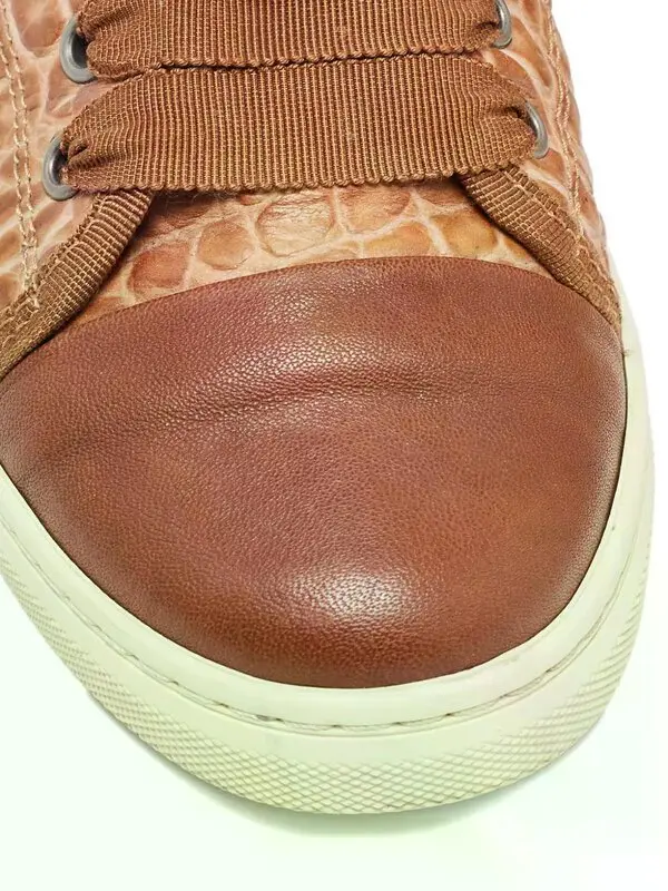 LANVIN Embossed Leather Sneakers - Brown