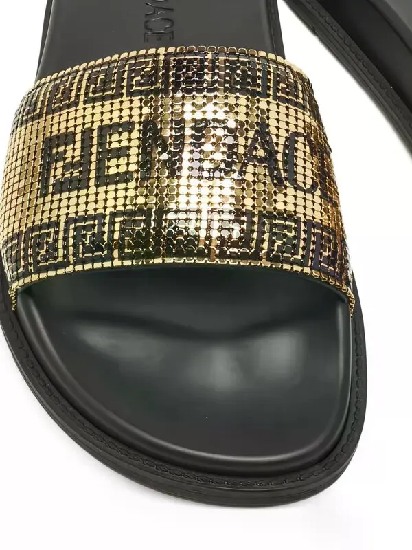 Fendi X Versace Mesh Logo Slides