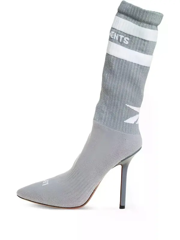 Vetements 110mm Pointed Sock-style Ankle Boots - Grey