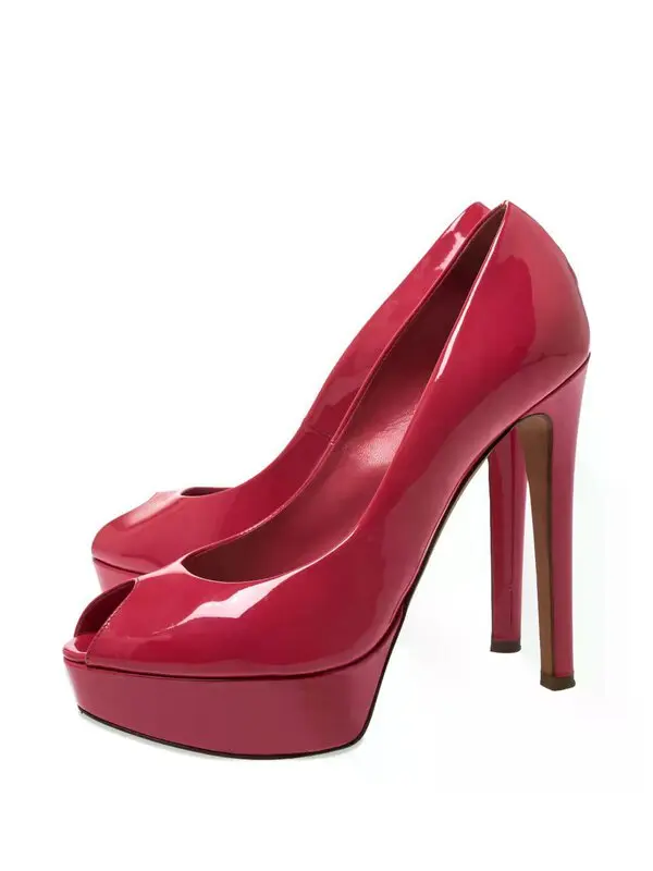 Dior Patent Leather Platform Peep-toe Pumps