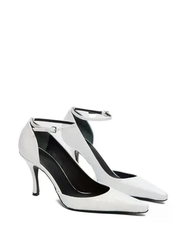 Loulou De Saison Scala Ostrich-effect Pumps With Ankle Strap