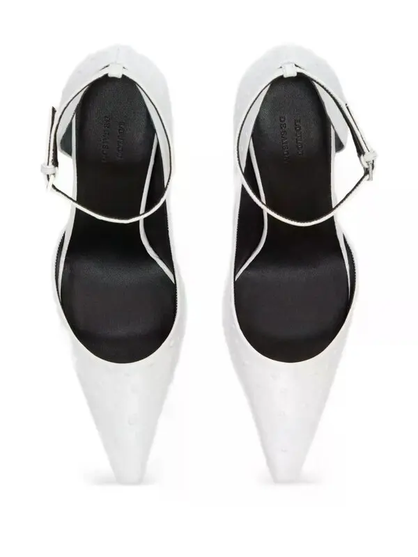 Loulou De Saison Scala Ostrich-effect Pumps With Ankle Strap