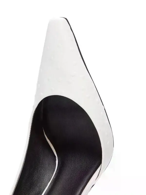 Loulou De Saison Scala Ostrich-effect Pumps With Ankle Strap
