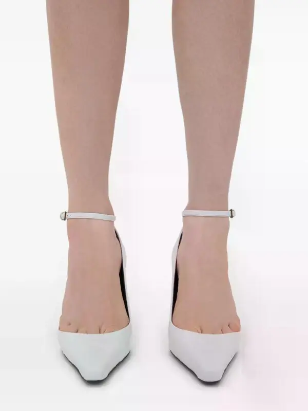 Loulou De Saison Scala Ostrich-effect Pumps With Ankle Strap