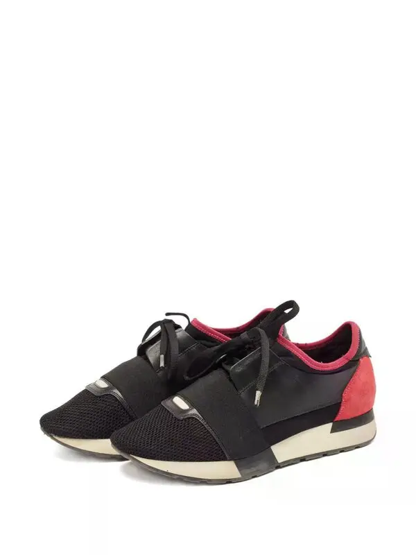 Balenciaga Leather Mesh Sneakers - Black