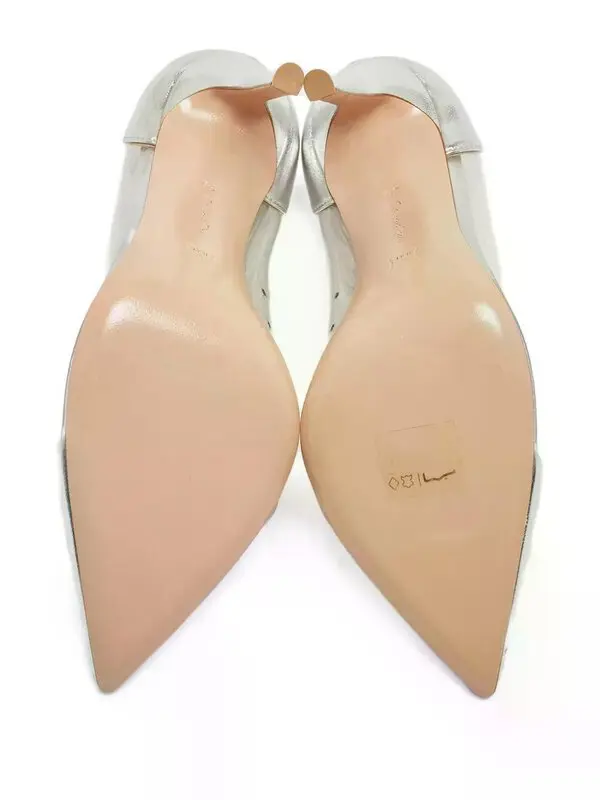 GIANVITO ROSSI 100mm Plexi Metallic-effect Pointed-toe Pumps