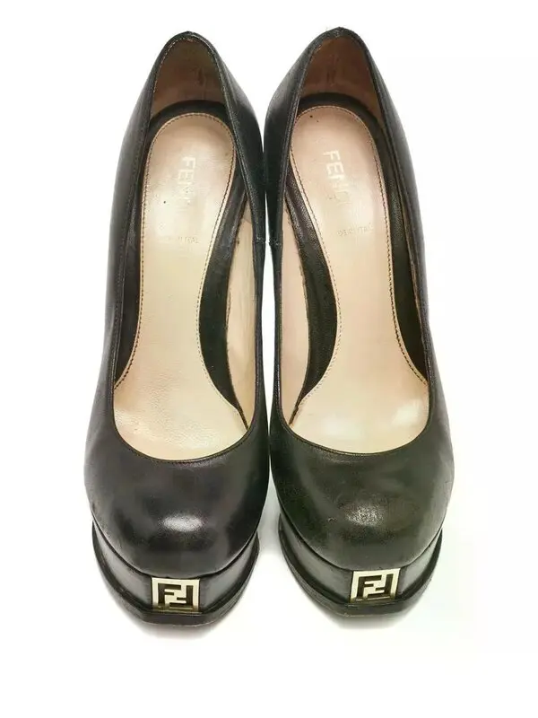 Fendi Leather Fendista Platform Pumps