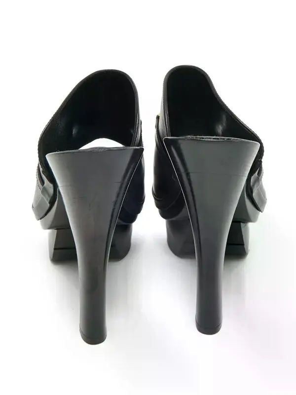 Versace Insignia Leather Slide Sandals