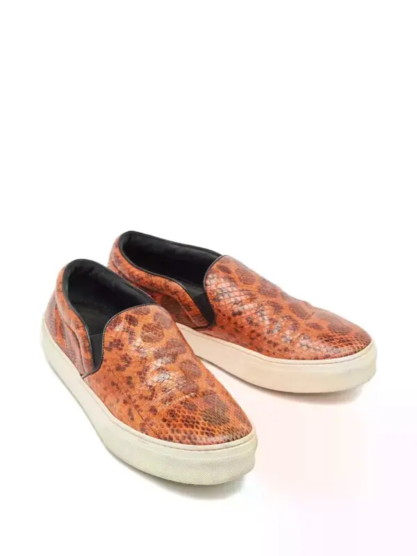 Celine Snakeskin Leather Slip-on Sneakers